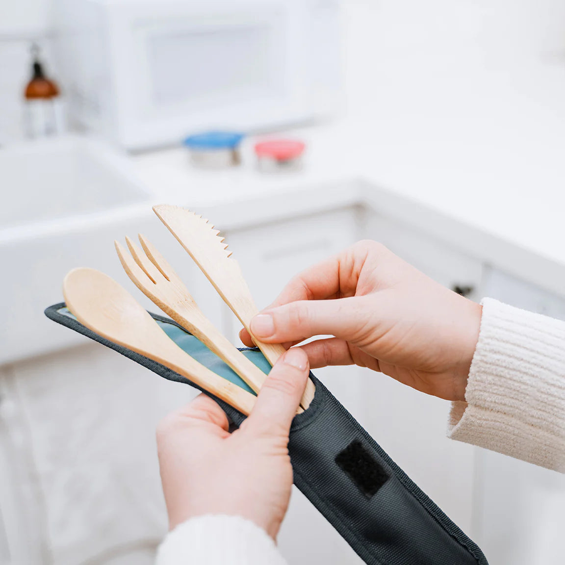 Bamboo Cutlery Set with Recycled Case | U-Konserve
